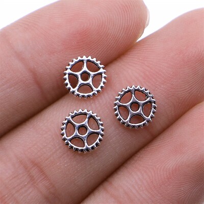 40个/包 8mm 多色锌合金 DIY饰品配件 齿轮吊坠 ABD-C13217