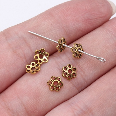 50个/包 6x6x2mm 多色 DIY饰品配件 花托 ABD-C14880