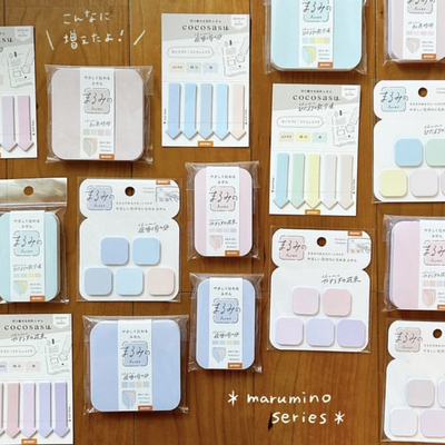 包邮现货日本Beverly圆角便利贴网格纹圆点纯色印章手帐素材留言