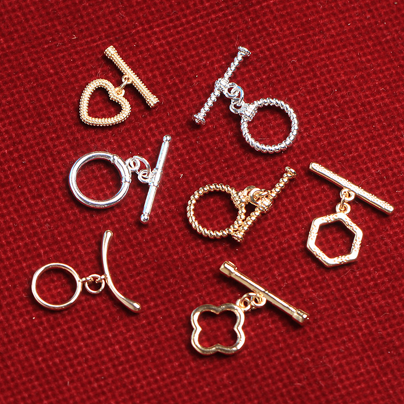 铜包14K金色浅金OT扣手链链接扣DIY珍珠项链扣收尾连接扣首饰材料_虎窝淘