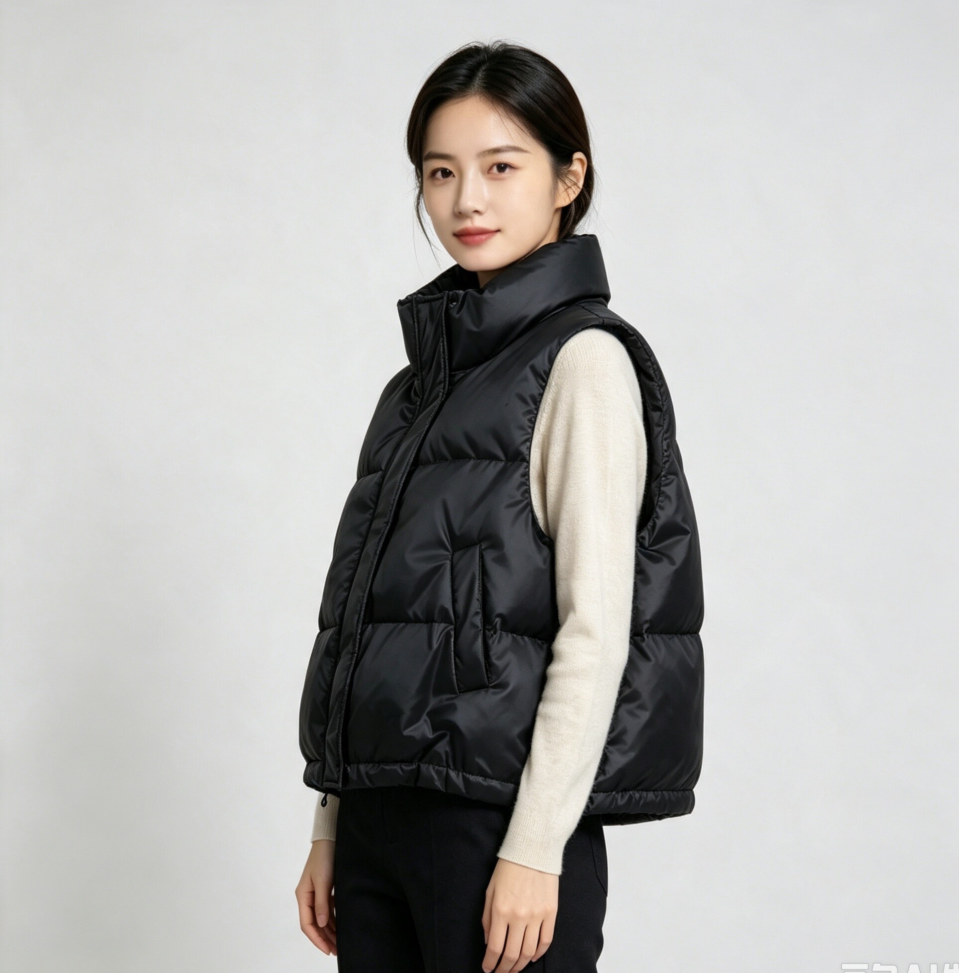 2026秋冬新款羽绒马甲女短款黑色立领加厚保暖白鸭绒背心坎肩外套