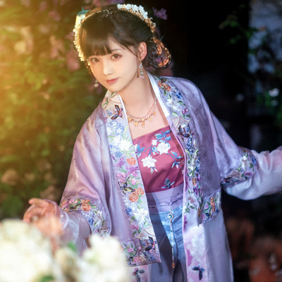 宋制汉服夏款貉袖长衫绣花女款