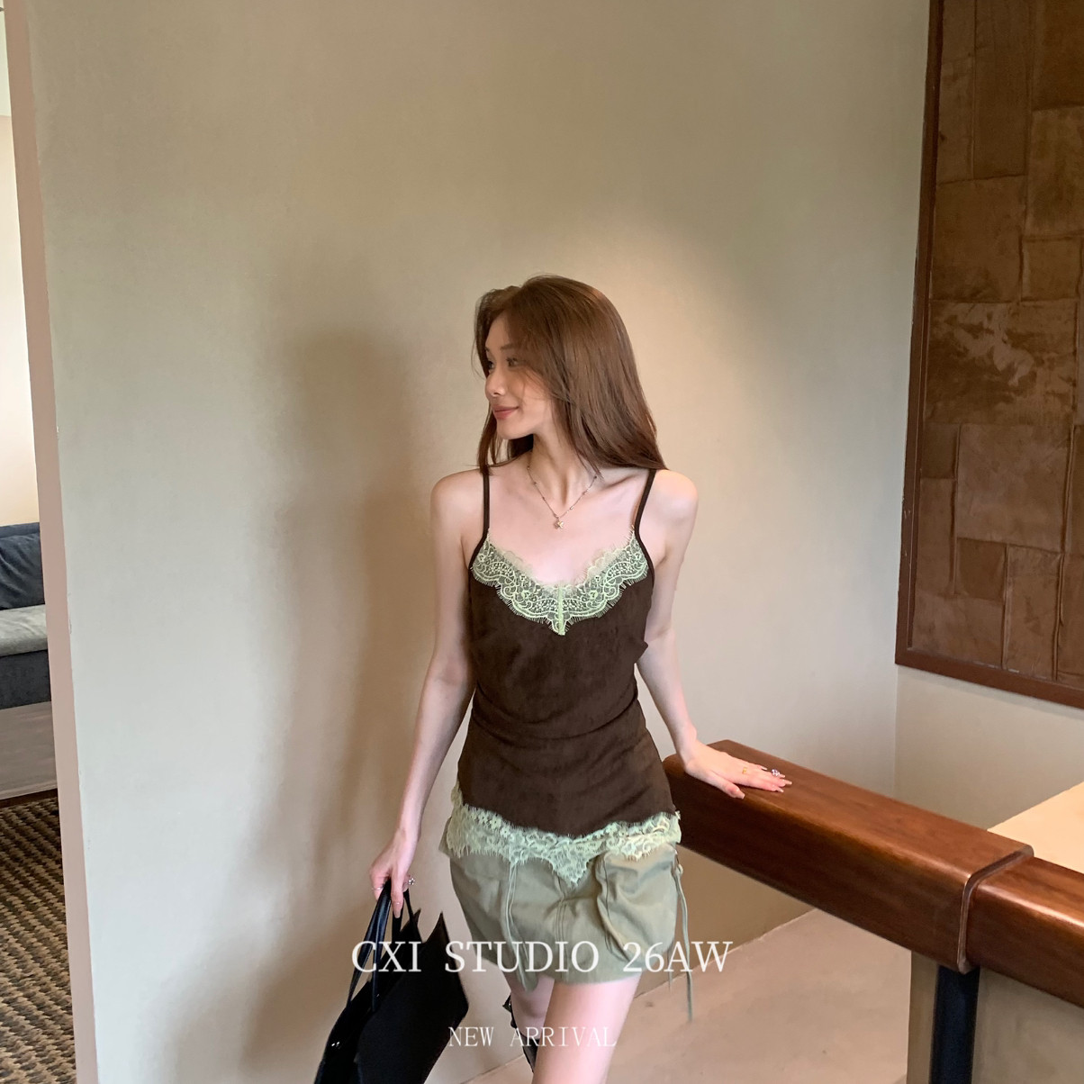 CXI-秋上新美式复古辣妹工装口袋迷彩半身裙(含安全裤)MC62187