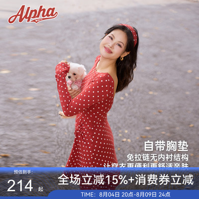 肉肉消失术波点裙法式连衣裙