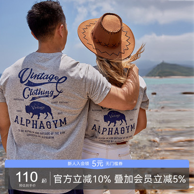 alphagym印花情侣短袖圆领美式