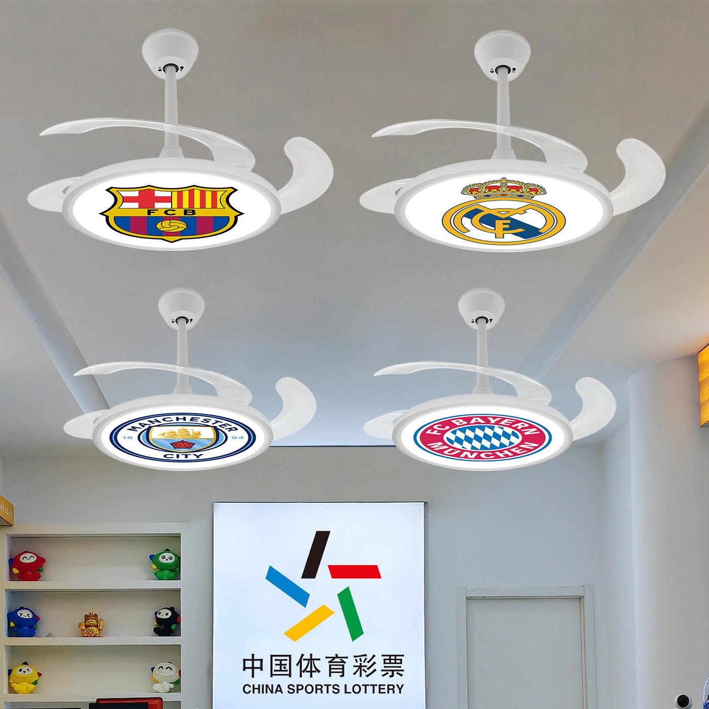 定图案福彩风扇体彩店吊扇灯隐形风扇灯店铺装饰大乐透足球篮球