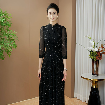 拉佰缇优雅气质长款连衣裙女显瘦