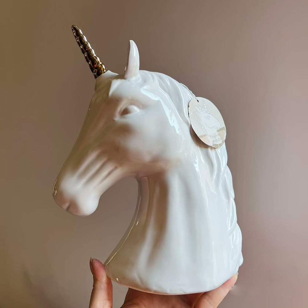 欧式北欧风 大号独角兽造型工艺品 存钱罐摆件桌面装饰品
