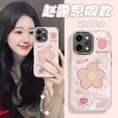 适用OPPOReno系列彩绘花朵手机壳