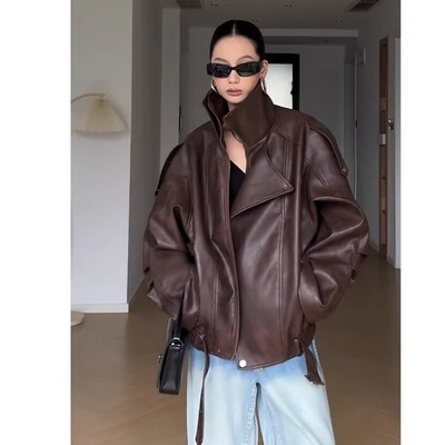 2025 vintage jacket slimming jacket motorcycle suit top