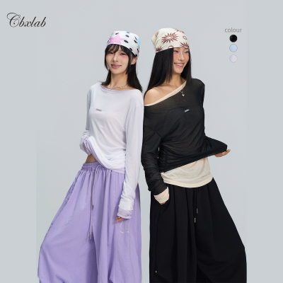 【CBXLAB 新品买三免一开售中】合身辣妹假两件网纱辣妹爵士长袖