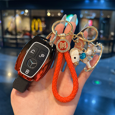 适用奔驰c200I车钥匙套A180壳GLA200扣 GLC260女士GLK300包S级CLA