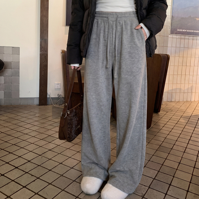alex stevens软糯风抽绳阔腿裤女宽松垂感百搭小个子休闲裤