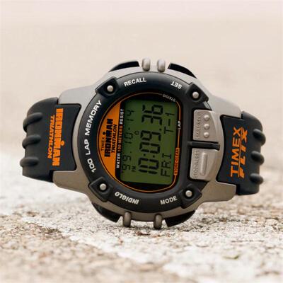 TIMEX IRONMAN Flix 100天美时户外防水背光男士橡胶表带运动手表