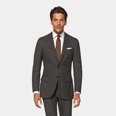 Suitsupply西装灰色羊毛花纹