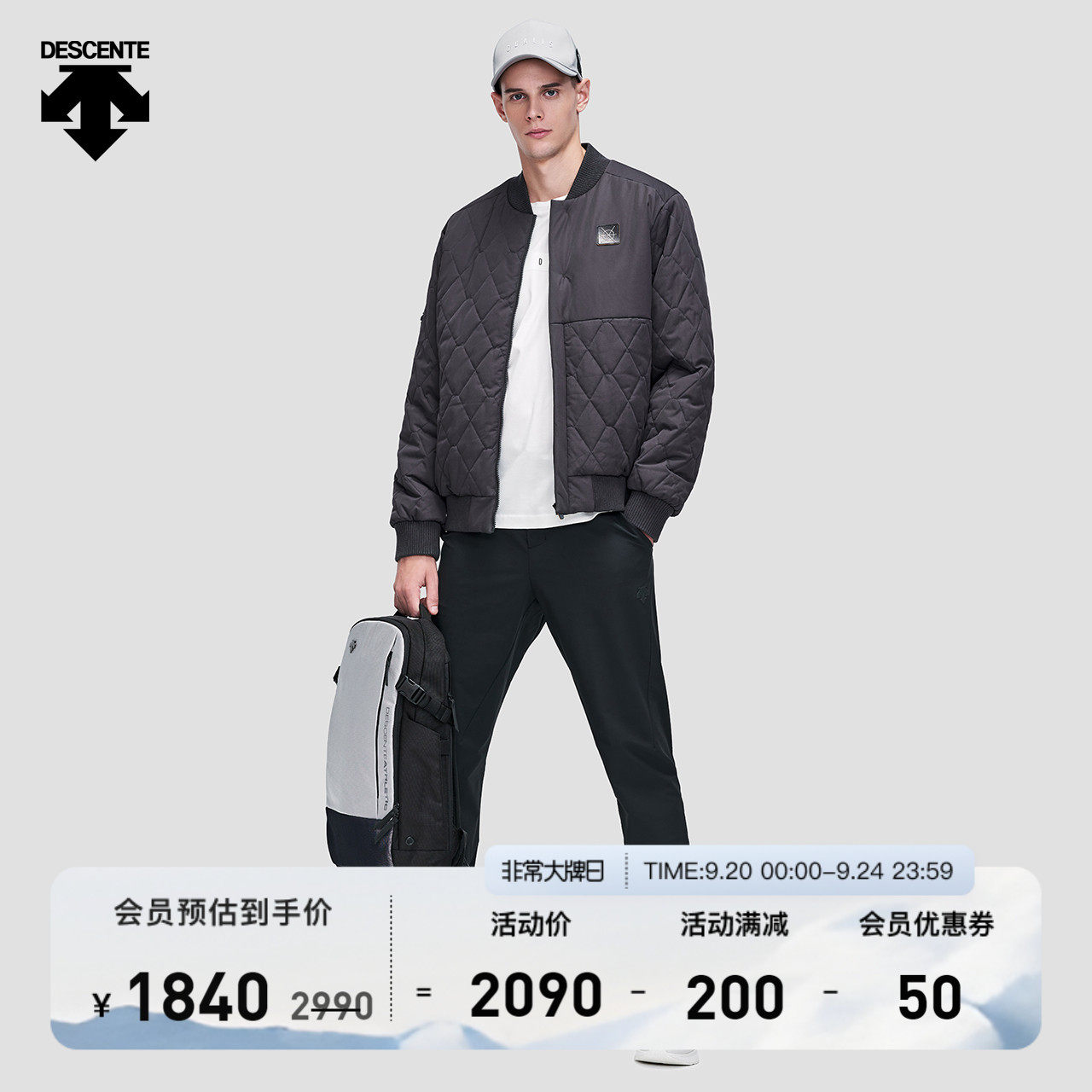 DESCENTE迪桑特DUALIS商务都市休闲男子保暖棉服运动外套冬季_虎窝淘