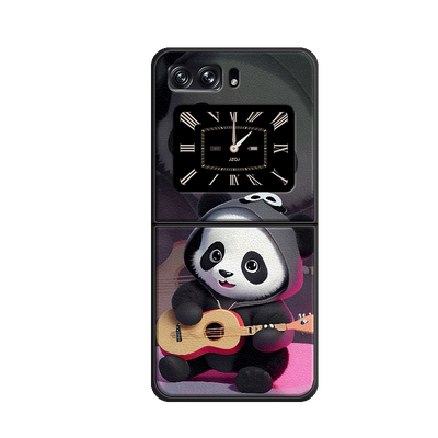 适用于摩托罗拉Razr2022手机壳男高端皮质折叠屏Razr2020全包防摔贴皮2023新款潮牌卡通高级感国宝熊猫保护套