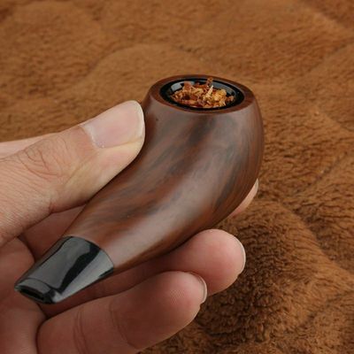 胶木烟斗带过滤男士手工老式旱烟直式烟斗配件高级经典盘玩