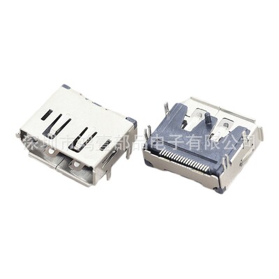 厂家直销Displayport母座DP母座有柱四脚插20针贴片