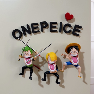创意海贼王ONEPIECE卡通冰箱贴3D立体入户门动漫周边装饰磁贴磁吸