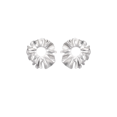 白岚鸢尾耳钉999银女气质耳环