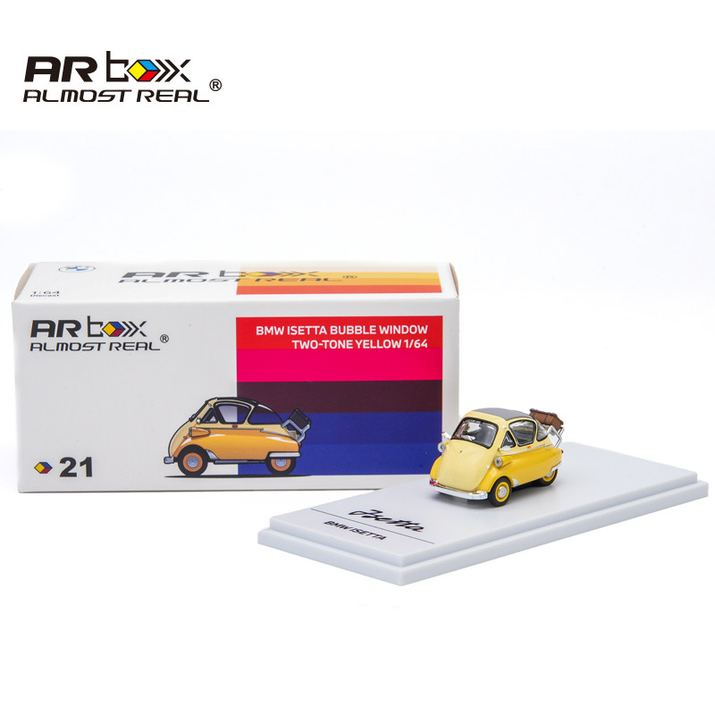 宝马lsetta Bubble Window 1:64合金车模 双黄色 AR box 汽车模型