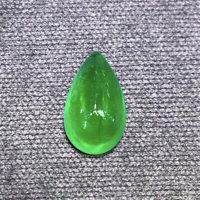 天然素面祖母绿水滴形镶嵌裸石火彩好耳钉耳坠5.13ct吉尔德证书悠