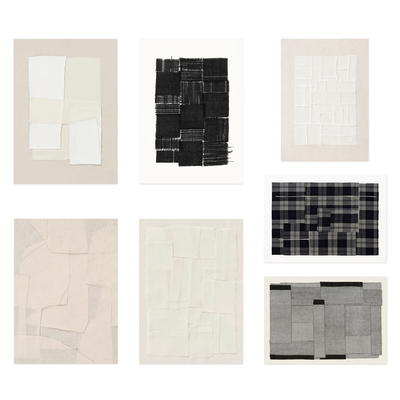 北欧丹麦设计Atelier Cph艺术抽象拼贴画灰色系 客厅装饰画