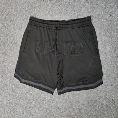 牛牛短裤男双层刺绣弹力大面料柔软舒适松紧腰运动健身篮球四分裤