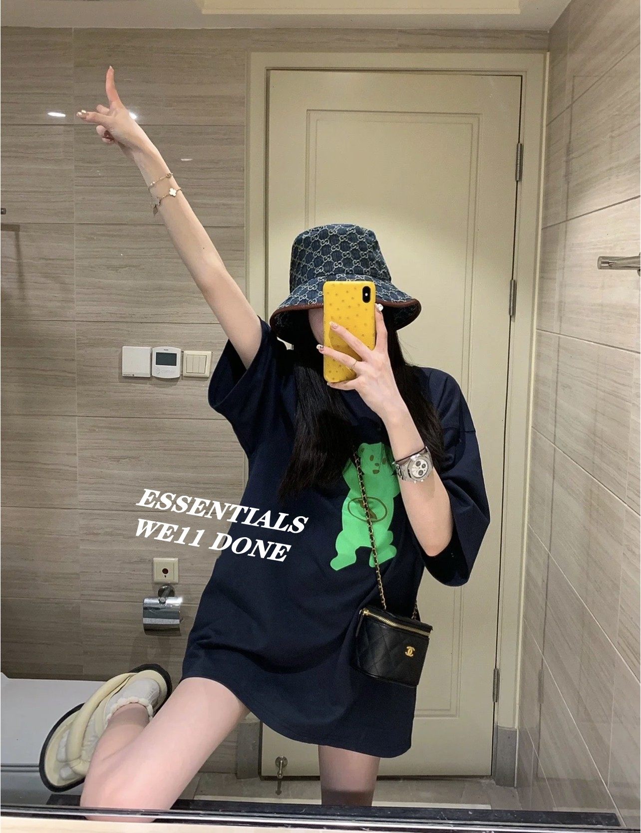 专柜新款WE11DONE TRACK夏季印花小熊短袖T恤 WELLDONE情侣男女_虎窝淘