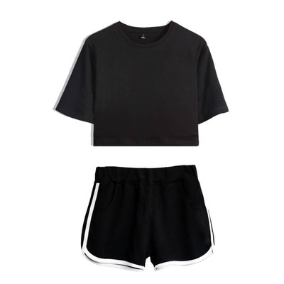 2026 Bulletproof Navel-baring Short-sleeved Shorts Women's S