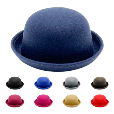 Japanese Parent-child Bowler Hat Faux Wool Cashmere Woolen H
