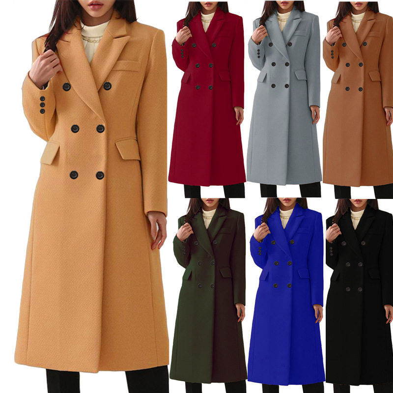 2026 Long Plus-size Wool Women’s at, Wool Overcoat, Seven