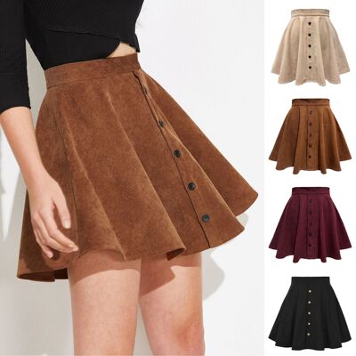 2026 Women's Solid lor rduroy Fashion Sweet Single Row Butto