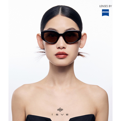 复古小框猫眼墨镜多巴胺时尚百搭