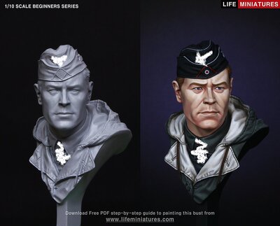现货 Life Miniatures WW2 German Panzer Commander Bust 1/10
