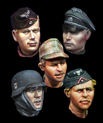 Alpine Miniatures H017 WW2 German Heads Set #1 1/35