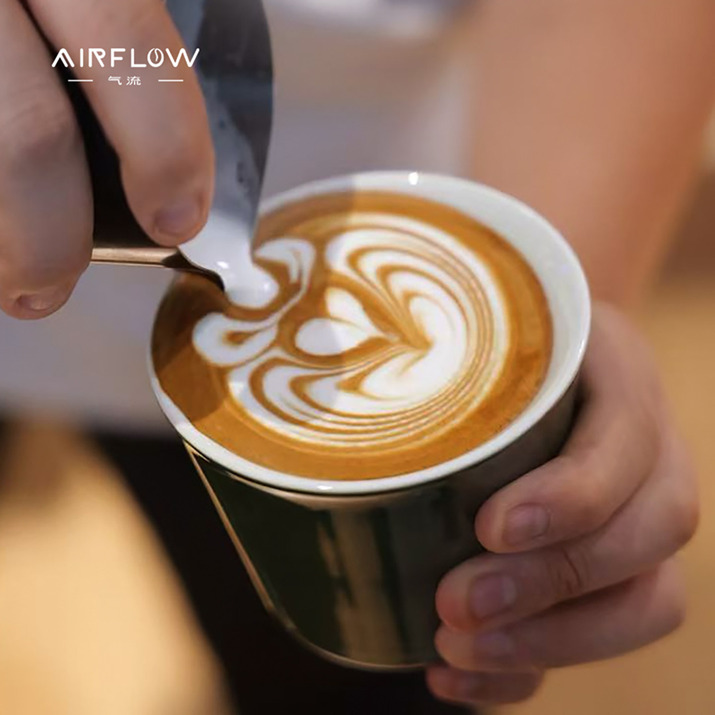 AIRFLOW气流陶瓷猪口咖啡杯专业对流拉花杯家用咖啡馆出品手握杯