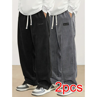 Men's retro casual pants loose pants复古休闲裤男宽松直筒长裤
