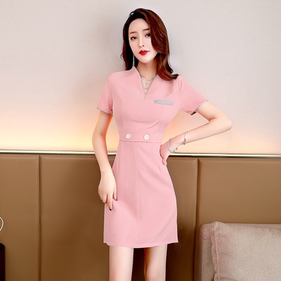 2022新款美容院美容师足浴工作服女足疗技师养生会所套装2812