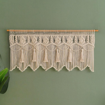 北欧手工编织挂毯窗民宿帘帷幔帘子波西米亚家居装饰壁毯背景壁挂