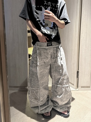 重磅迷彩解构设计宽松阔腿工装裤