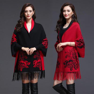 Tassel cheongsam shawl women's winter flower warm sleeves