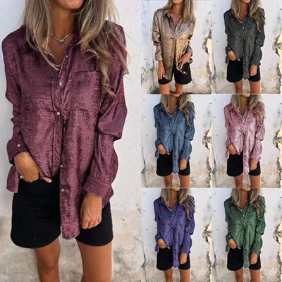 Women's standalone suede collared shirt