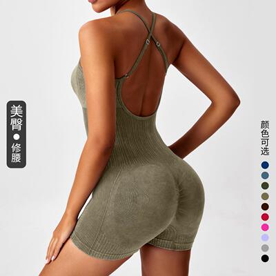 Strap yoga jumpsuit, dance fitness scrub sports