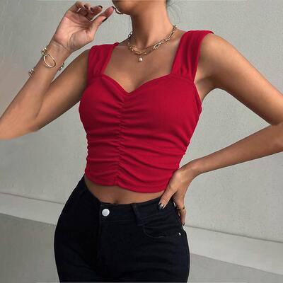 Square collar camisole, undershirt, top for women