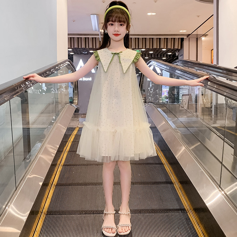 女童夏季连衣裙2026新款儿童夏装薄款洋气裙子大童夏天女孩公主裙