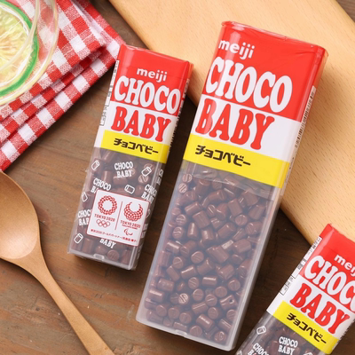 日本进口休闲小朋友零食明治Choco Baby牛奶巧克力豆儿童解馋糖果