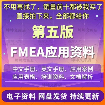 FMEA第五版手册模板应用表格案例DFMEA讲解例PPT资料FMEA手册