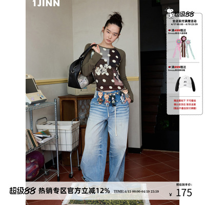 1JINNSTUDIO猫狗波点印花T恤